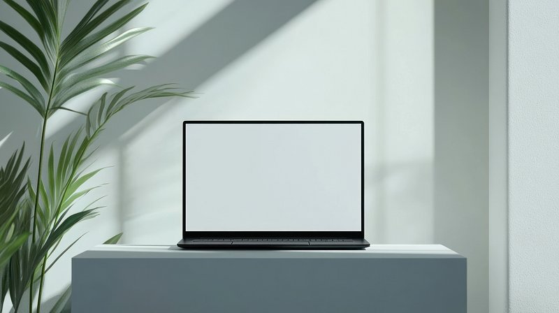 Blank white screen laptop minimalist | Free Photo - rawpixel