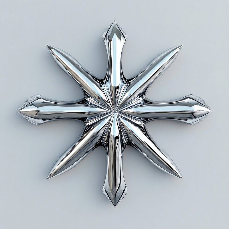 PNG four-pointed starburst metallic chrome | Free PNG - rawpixel