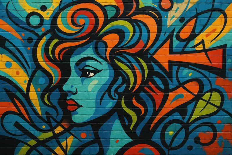 Vibrant abstract mural art | Free Photo Illustration - rawpixel