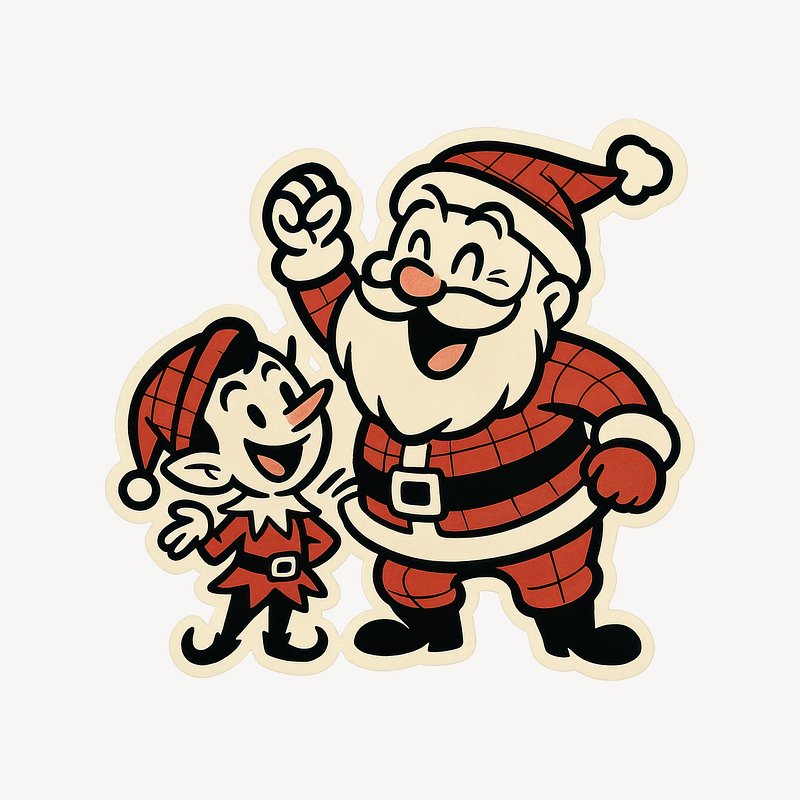 PNG Retro Santa elf joy | Free PNG - rawpixel