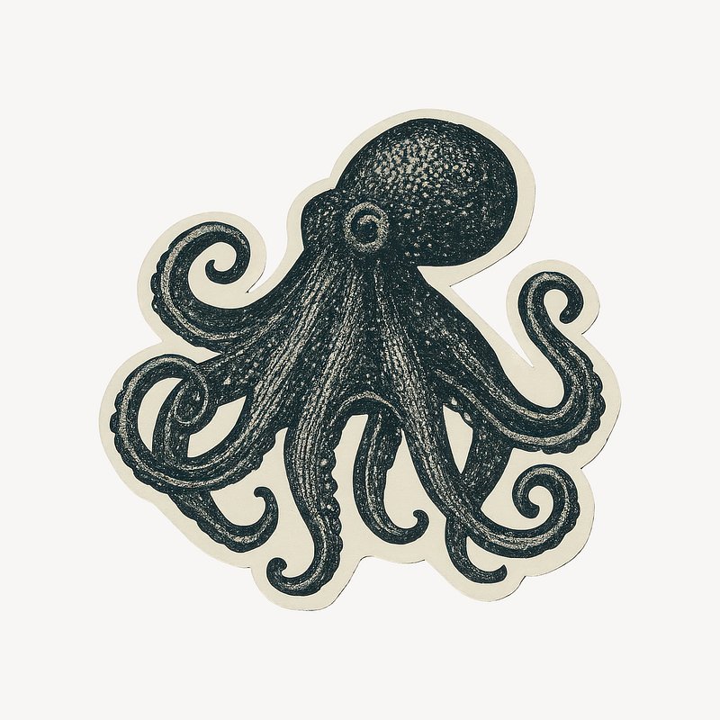 Octopus+drawing Shadow Vintage Images | Free Photos, PNG Stickers ...