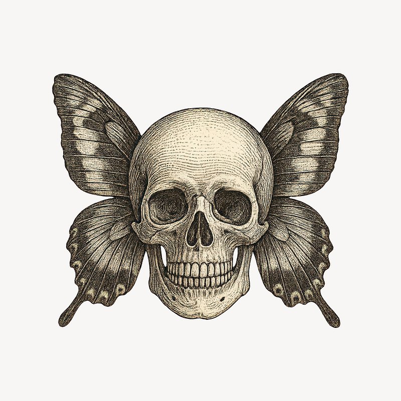 Skull+butterfly Illustration Images | Free Photos, PNG Stickers ...