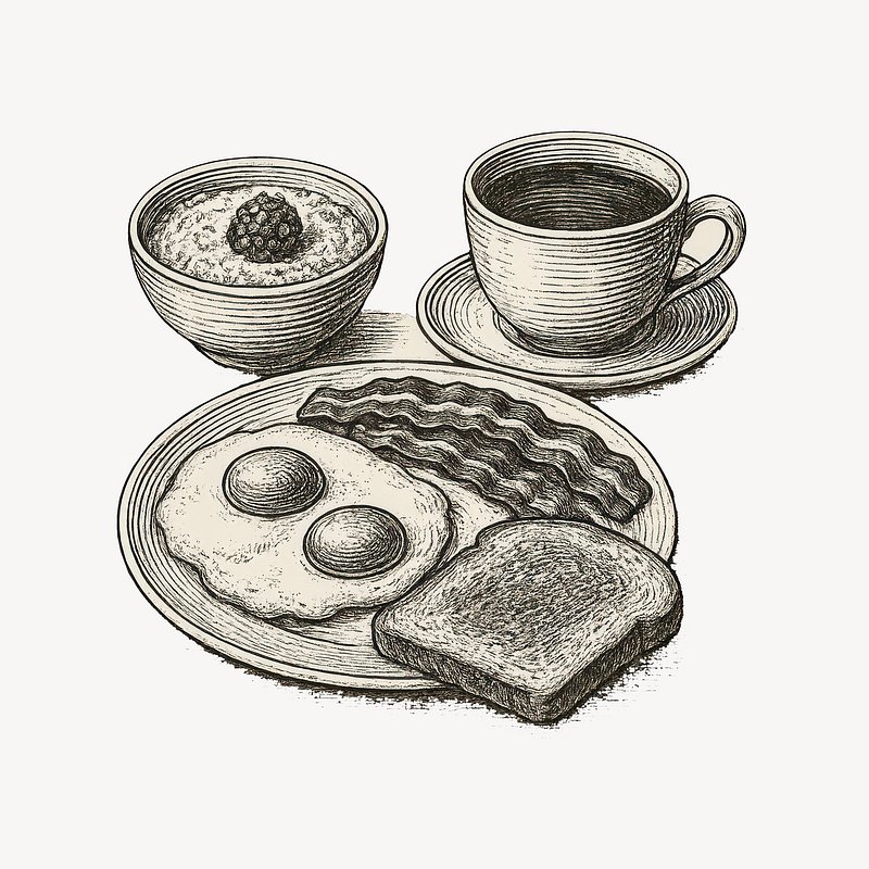Eggs+in+a+plate+drawing Breakfast Images | Free Photos, PNG Stickers ...