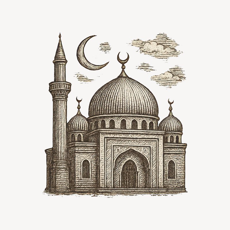 Vintage Mosque Sketch Background Images | Free Photos, PNG Stickers ...
