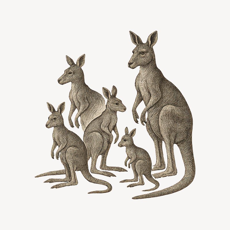 Vintage Kangaroo Isolated Style Images | Free Photos, PNG Stickers ...