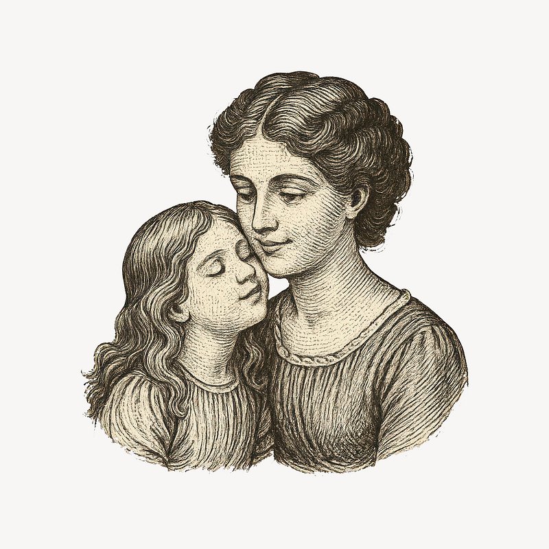 Drawing+mom+and+daughter Mother PNG Images | Free Photos, PNG Stickers ...
