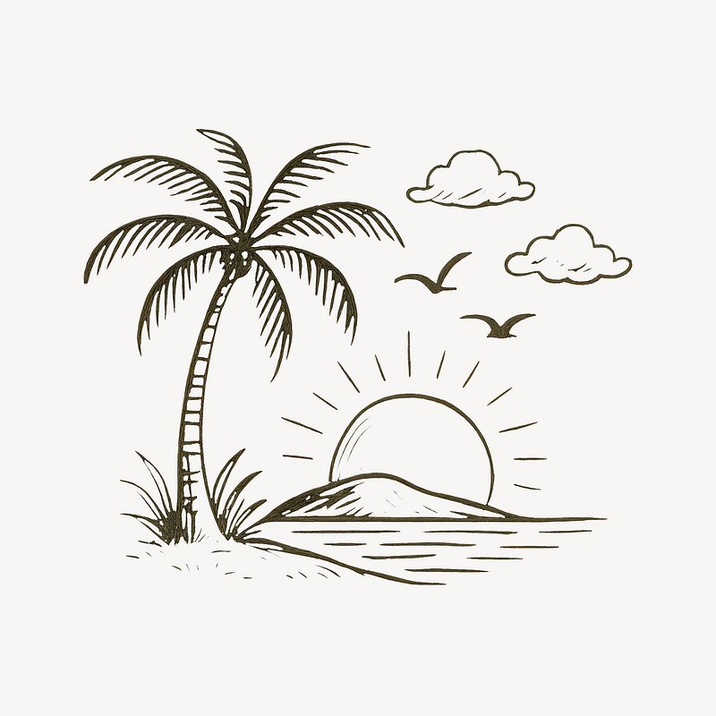 Palm Tree Etching Drawing Images | Free Photos, PNG Stickers ...