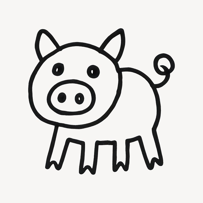 Pig Black And White Design Images | Free Photos, PNG Stickers ...