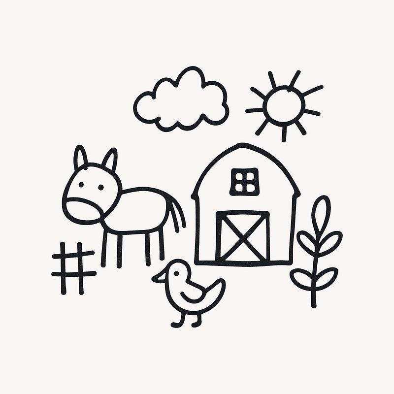 Farm+drawing Art Images | Free Photos, PNG Stickers, Wallpapers ...