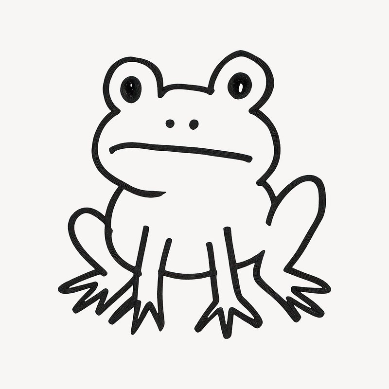Frog Black And White Drawing Design Cartoon Images | Free Photos, PNG ...