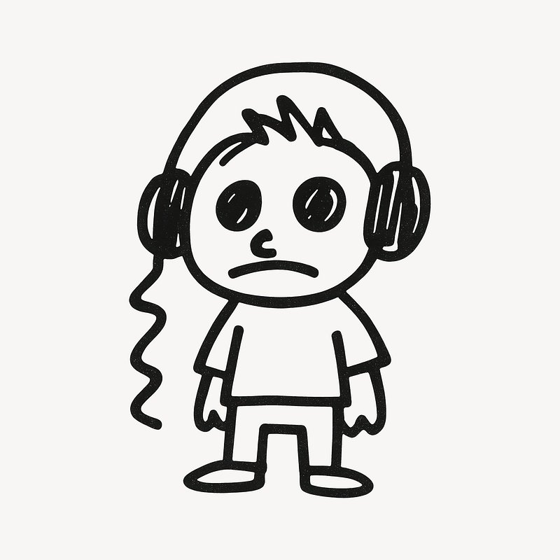 Listening+to+music+drawing Cartoon Images | Free Photos, PNG Stickers ...