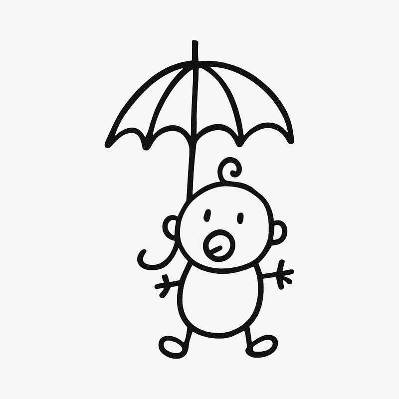 Umbrella And Kids Drawing PNG Images | Free Photos, PNG Stickers ...