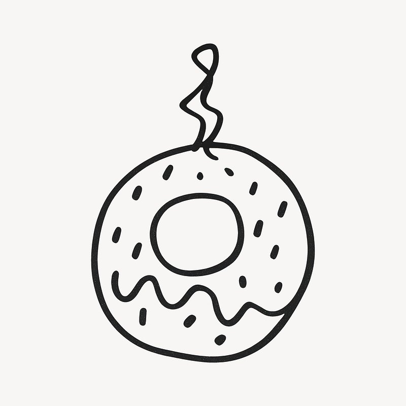Donut+drawing PNG Black Illustration Images | Free Photos, PNG Stickers ...