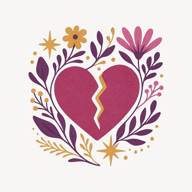 Purple Broken Heart Illustration Shadow Images | Free Photos, PNG ...