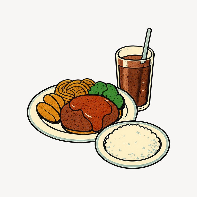Cartoon Lunch Meal Food Graphic Background Images | Free Photos, PNG ...