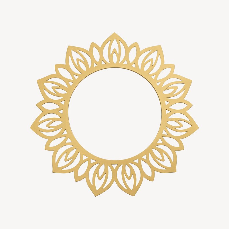 Golden Floral Outline Border Illustration Art Images | Free Photos, PNG ...