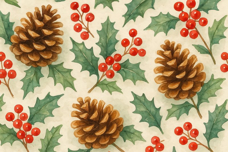 Vintage Holly Background Christmas Images | Free Photos, PNG Stickers ...