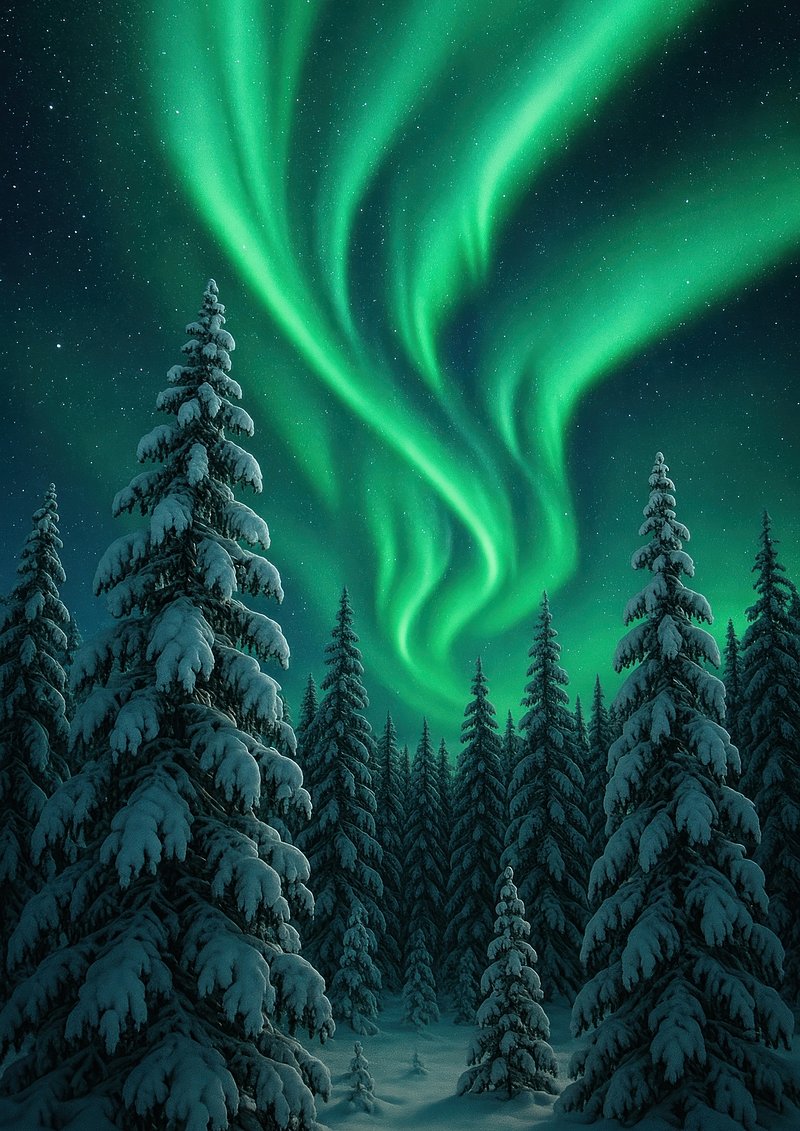 Snowy Forest Night Lights Images | Free Photos, PNG Stickers ...