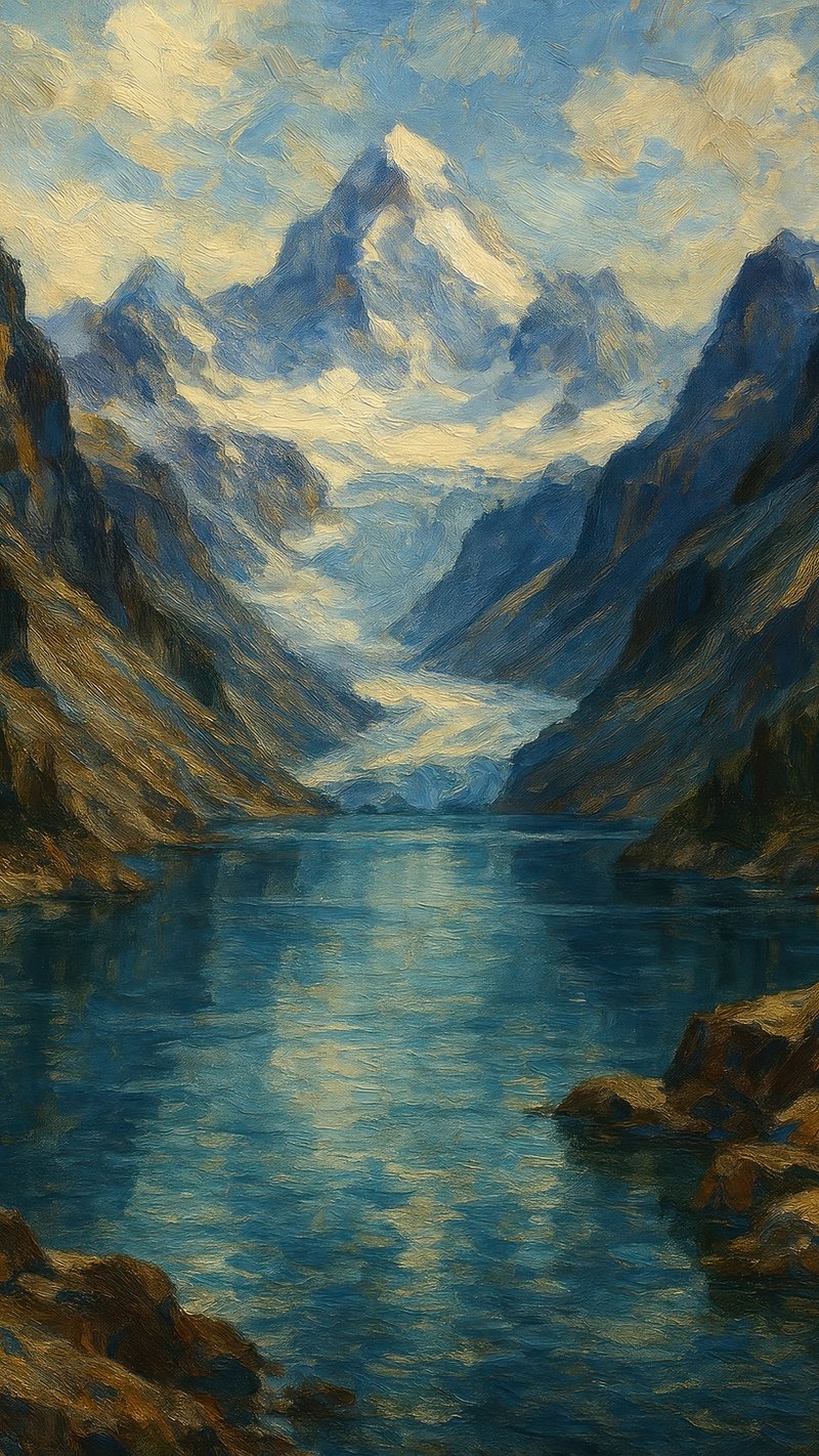 Oil+painting+of+mountains+and+landscapes Scenery Texture Sky Images ...