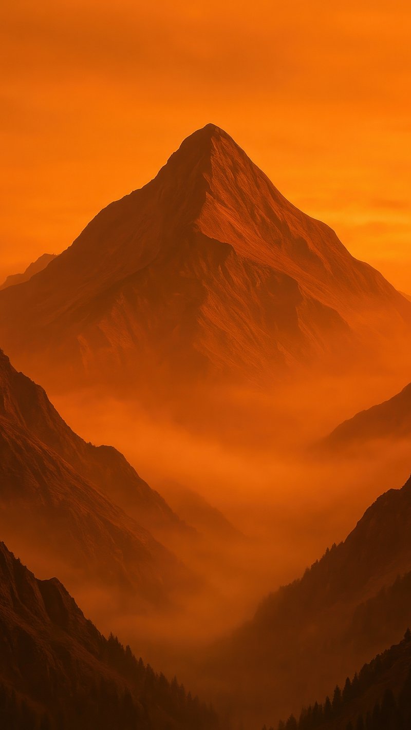 Mountain With Sunset Wallpaper Mobile Sky Images | Free Photos, PNG ...