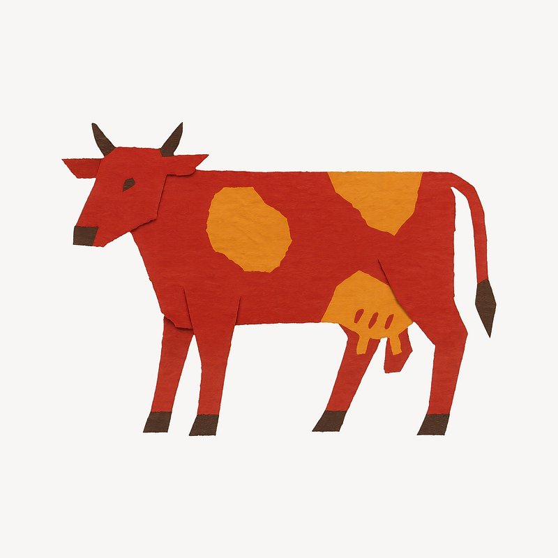 Farm Background Cow Illustration Paper Shadow Images | Free Photos, PNG ...