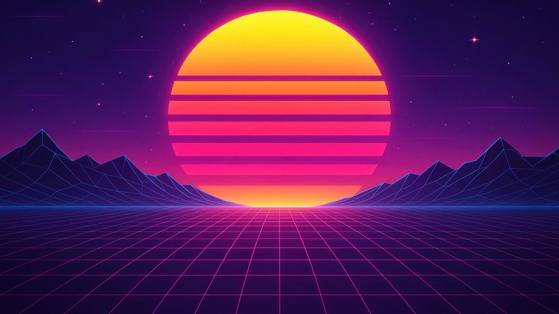 Mountain With Sunset Wallpaper Grid Futuristic Images | Free Photos ...