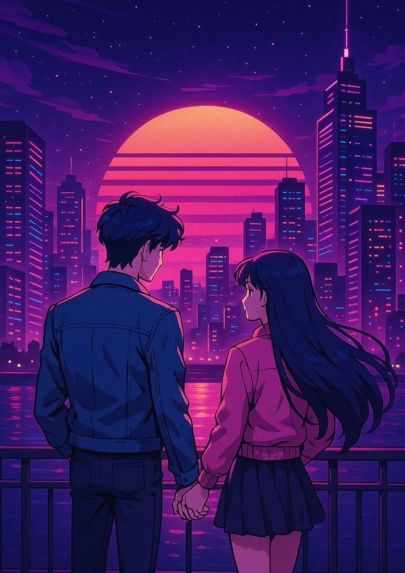 Anime+neon+wallpaper Retrowave Images | Free Photos, PNG Stickers ...