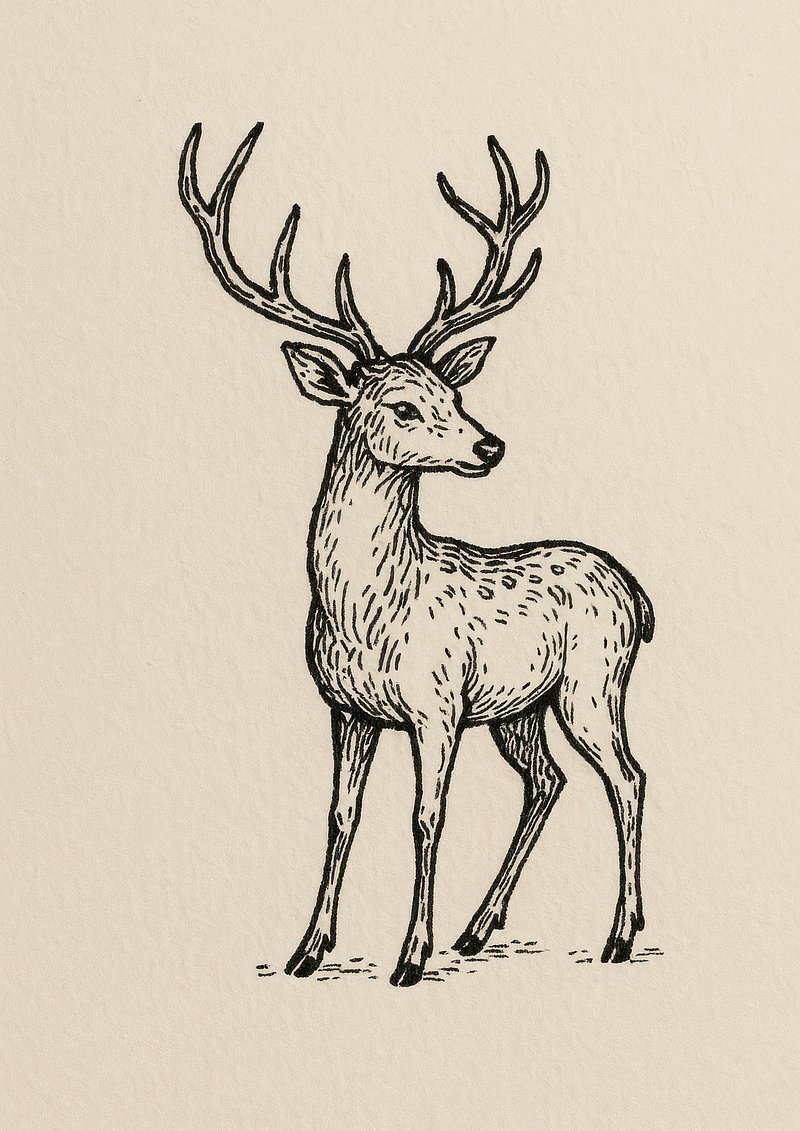 Deer+sketch Art Black Texture Images | Free Photos, PNG Stickers ...