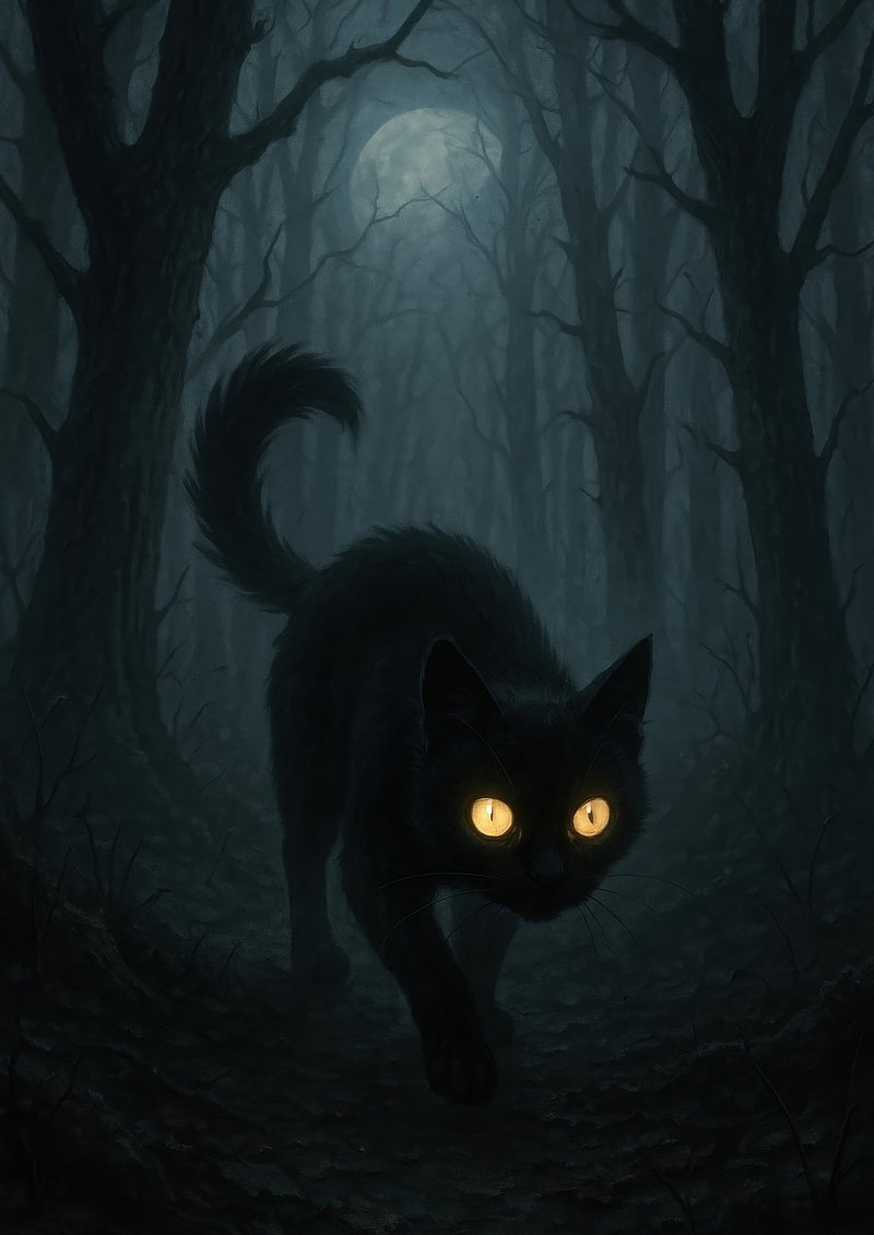 Cat Forest Black Wallpaper Moon Images | Free Photos, PNG Stickers ...