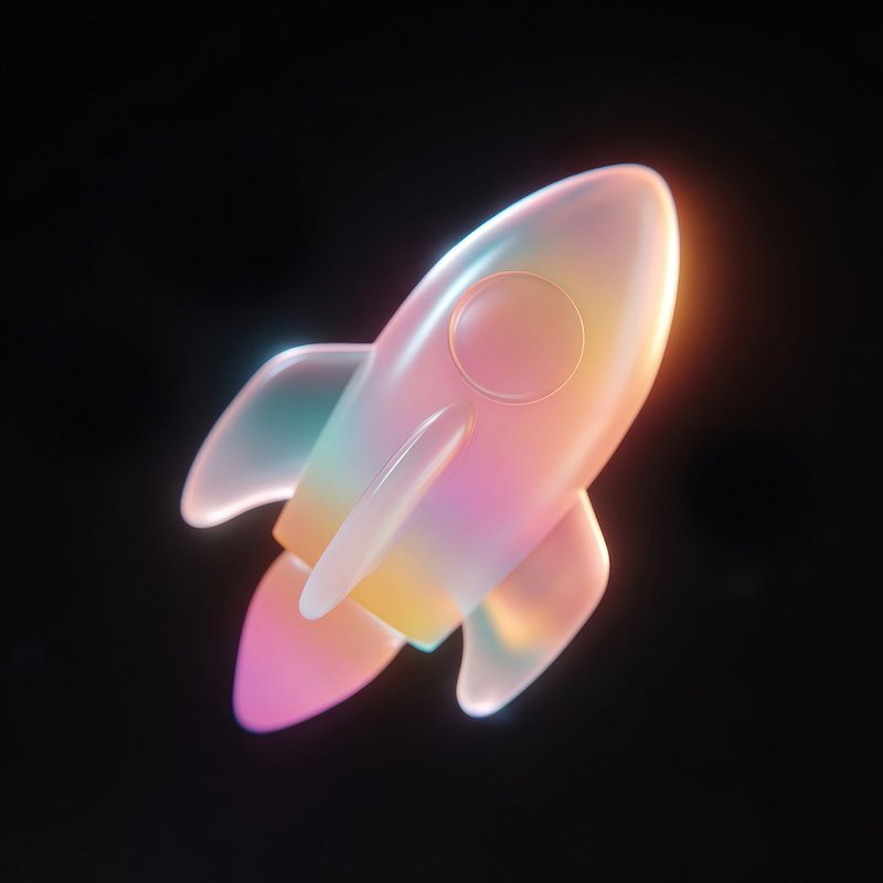 Futuristic iridescent rocket illustration | Free Photo Illustration ...