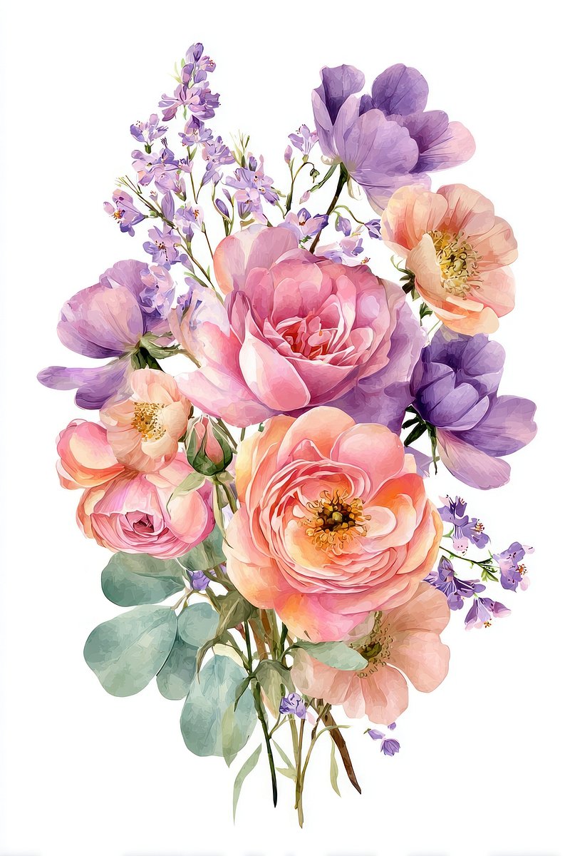 Flowers Watercolour Green And White Texture Images | Free Photos, PNG ...