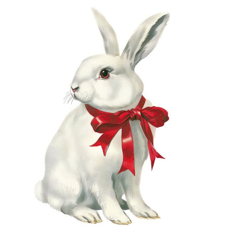Vintage Art White Rabbit Cute Images | Free Photos, PNG Stickers ...