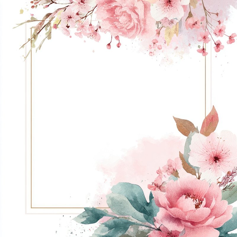 Pink Watercolor Flower Frame Art Images | Free Photos, PNG Stickers ...