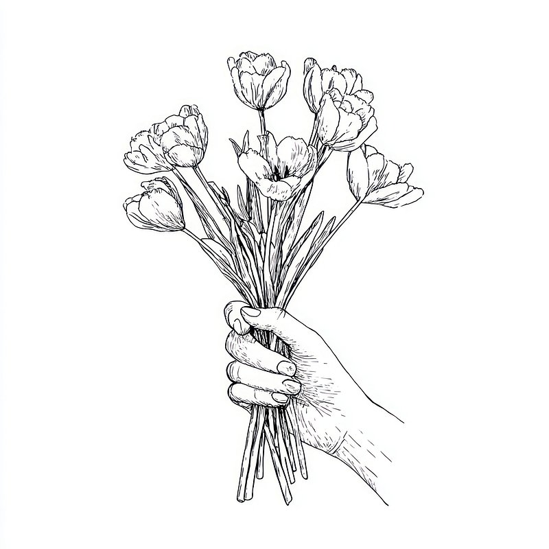 Flowers Simple Drawing Hand Images | Free Photos, PNG Stickers ...