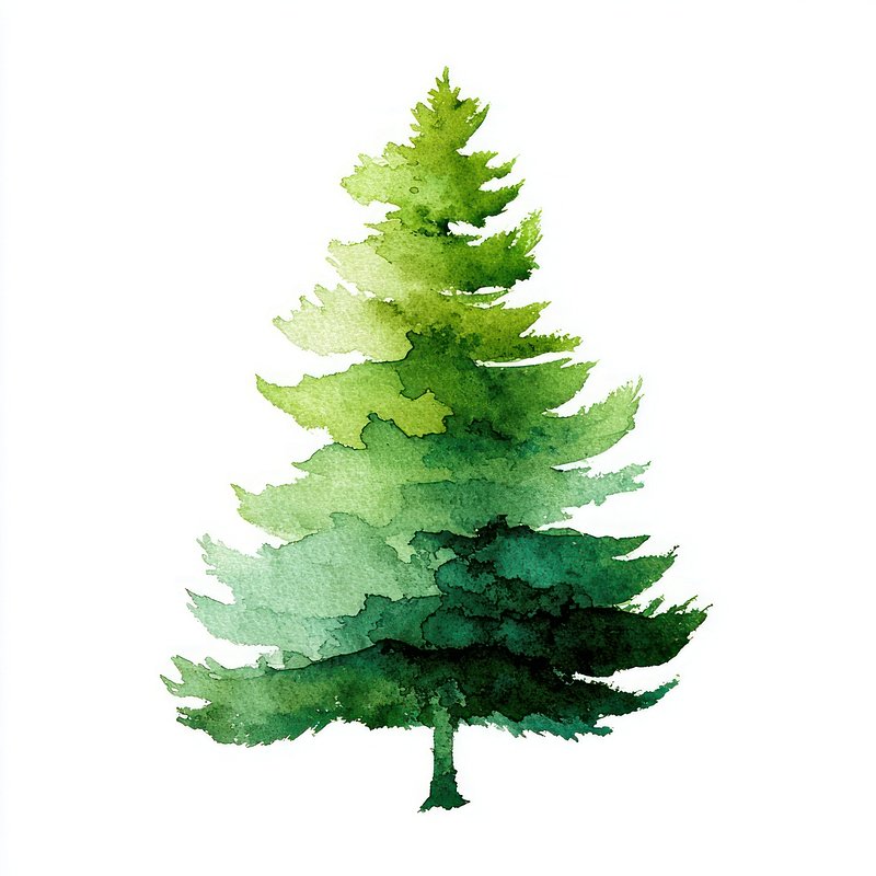 Pine Tree Watercolor Green Images | Free Photos, PNG Stickers ...