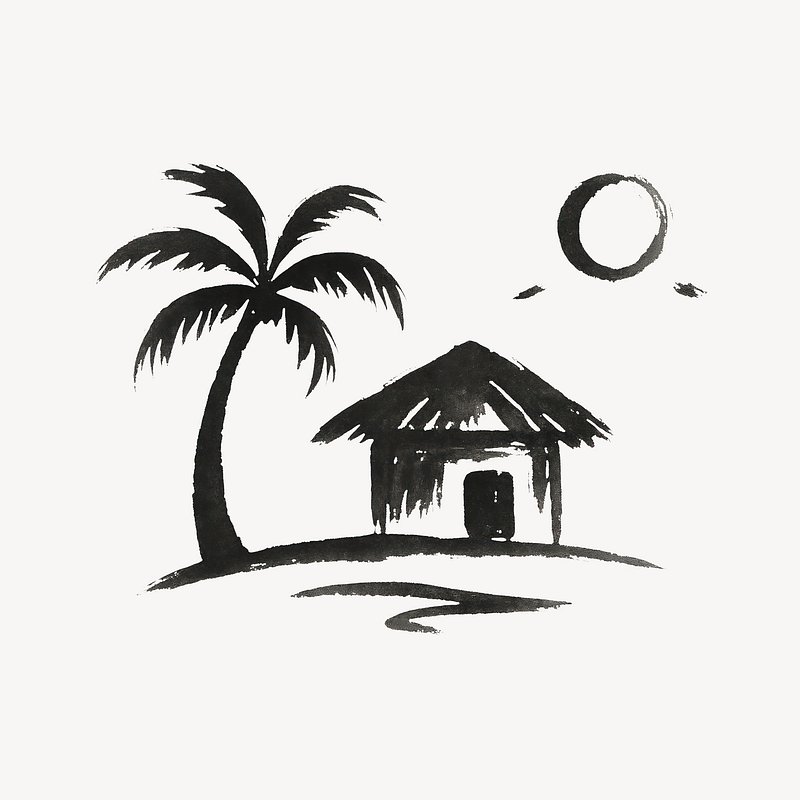 Beach Huts Illustration Texture Images | Free Photos, PNG Stickers ...