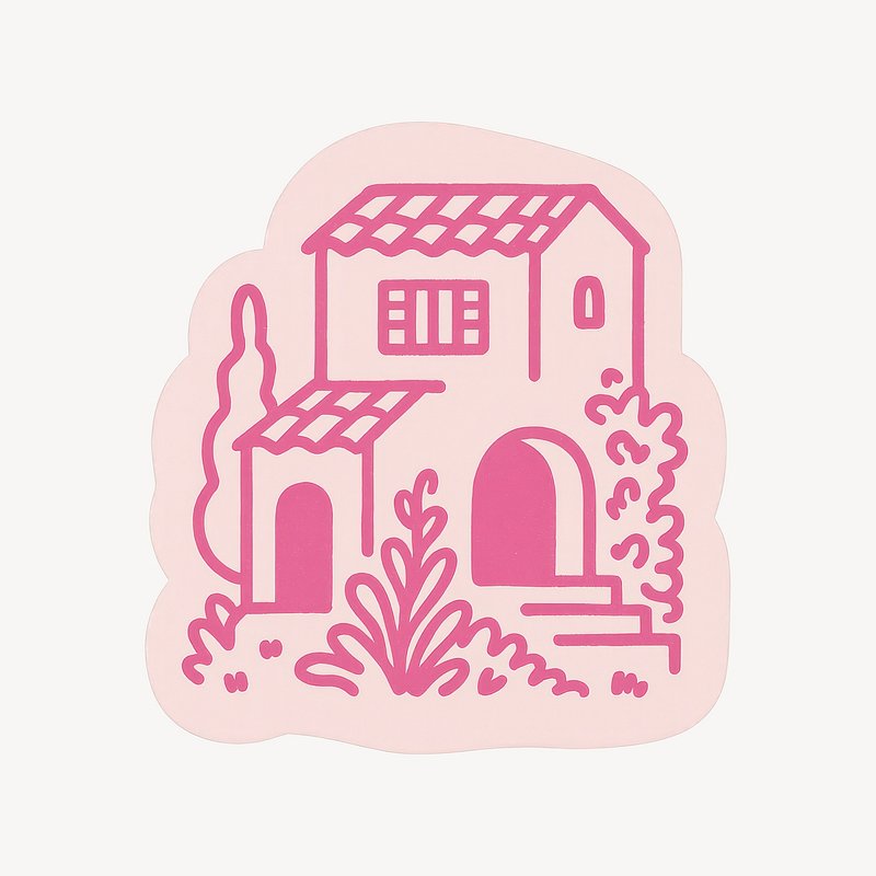 Pink Cottages Art Background Images | Free Photos, PNG Stickers ...