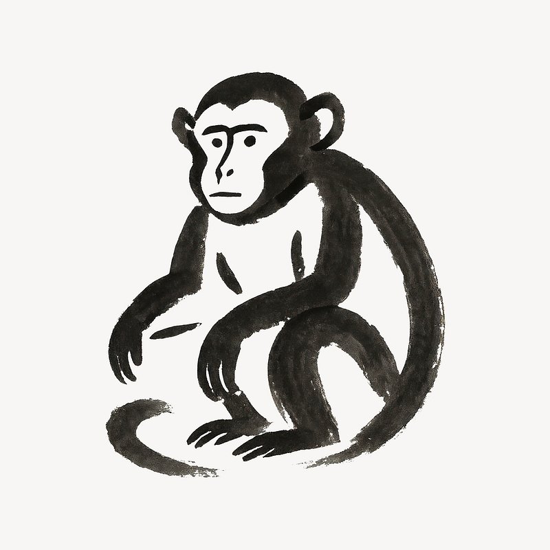 Monkey Animal Transparent PNG Black Images | Free Photos, PNG Stickers ...