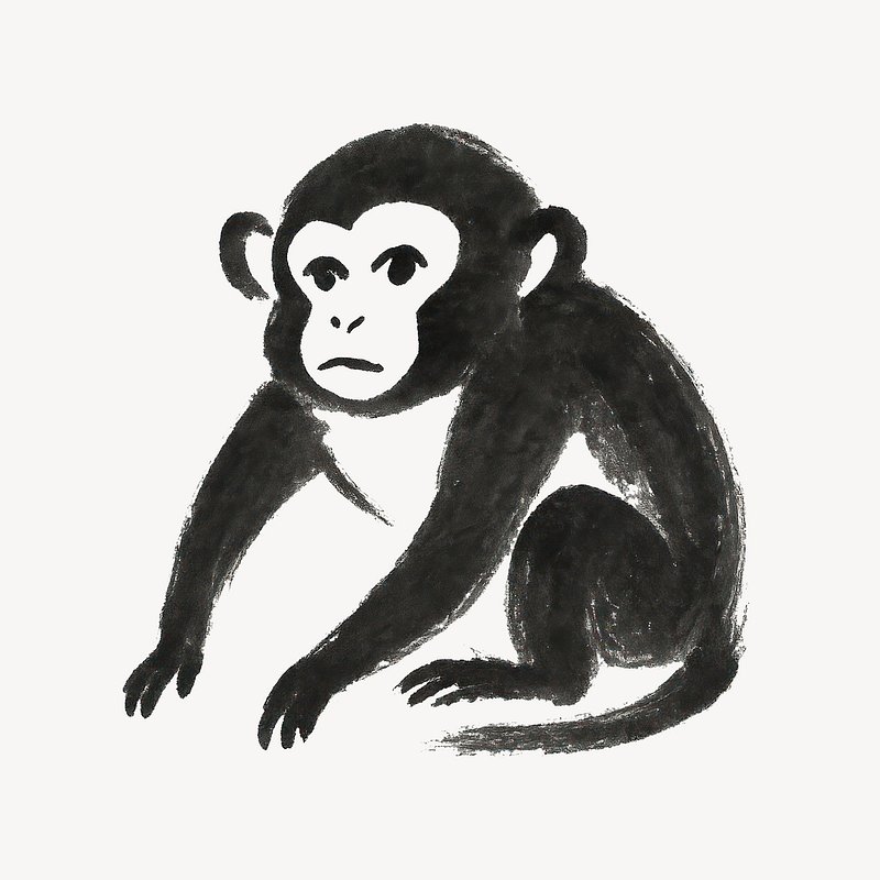 Monkey Animal Transparent PNG Black Images | Free Photos, PNG Stickers ...