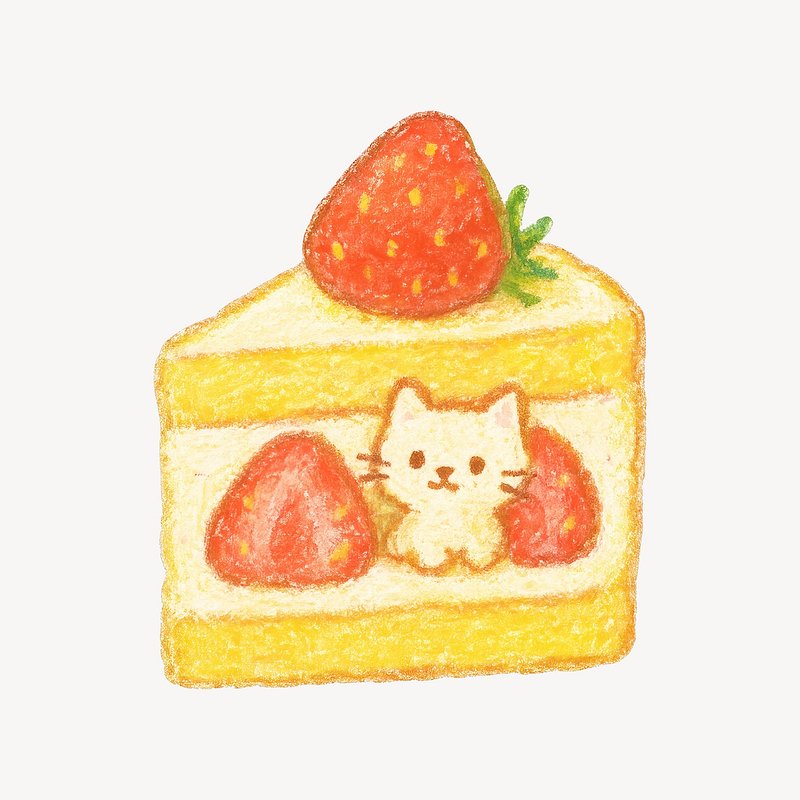 Simple Cake Cartoon Strawberry Transparent Art Images | Free Photos ...