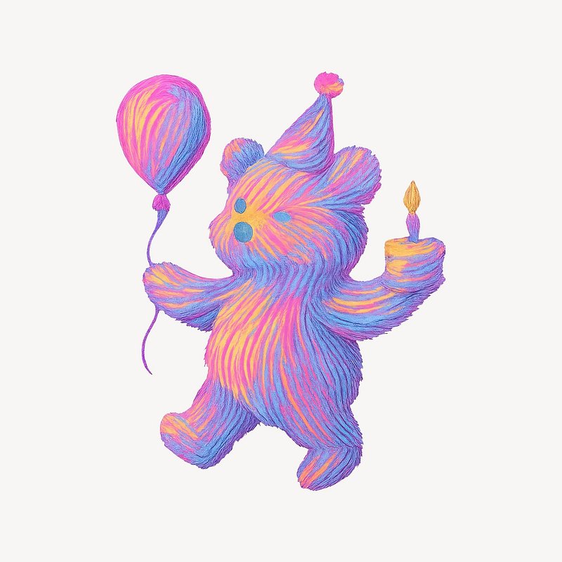 Balloon Bear Isolated PNG Birthday Art Images | Free Photos, PNG ...