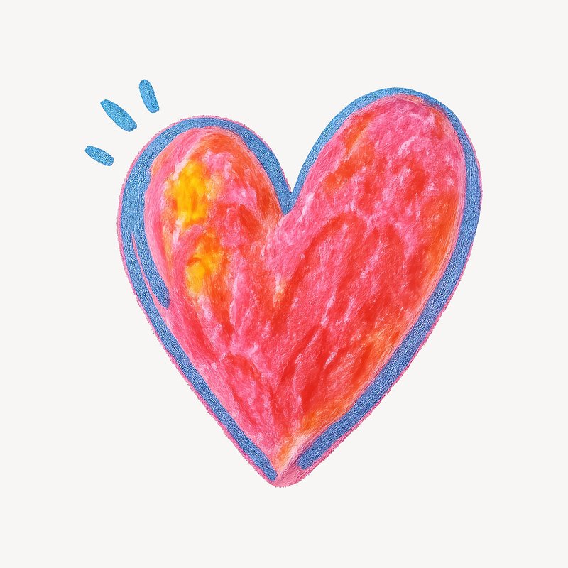 Heart Crayon Drawing Shadow Aesthetic Images | Free Photos, PNG ...