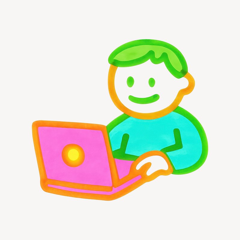 Children And Laptop Technology Art Cartoon Images | Free Photos, PNG ...