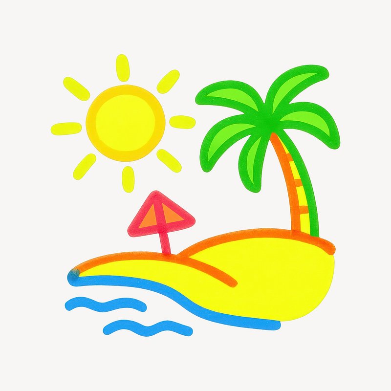 Beach Neon Tree Cartoon Images | Free Photos, PNG Stickers, Wallpapers ...