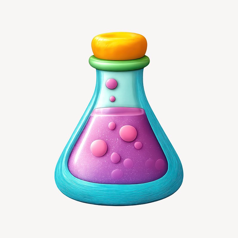 Colorful cartoon potion bottle | Free Photo Illustration - rawpixel