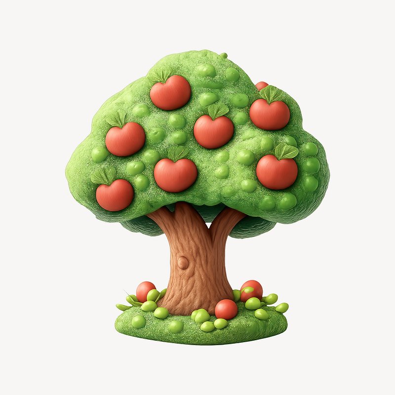 Cartoon Fruit Tree Art PNG Nature Images | Free Photos, PNG Stickers ...