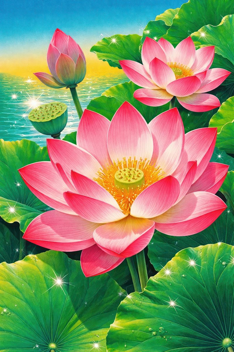 Wallpaper Aesthetic Lotus Illustration Images | Free Photos, PNG Stickers, Wallpapers ...
