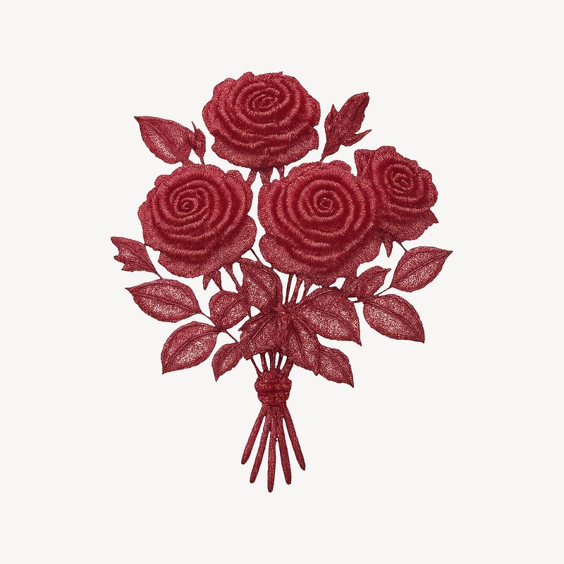 Rose Embroidery PNG Images | Free Photos, PNG Stickers, Wallpapers ...