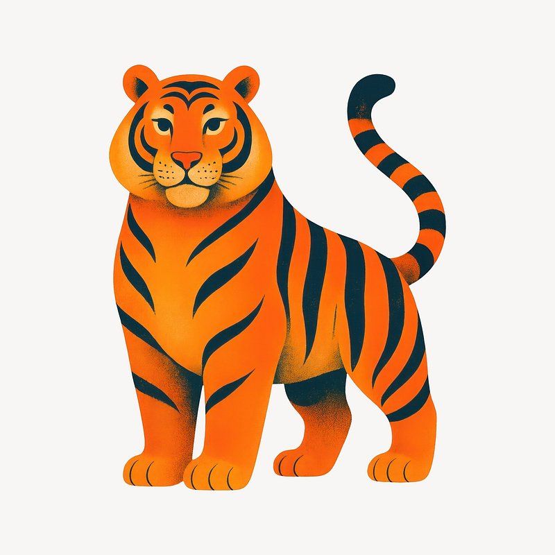 Tiger Outline Vintage Color Images | Free Photos, PNG Stickers ...
