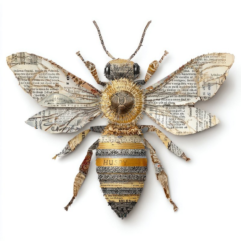 Bee Collage Texture Paper Images | Free Photos, PNG Stickers ...